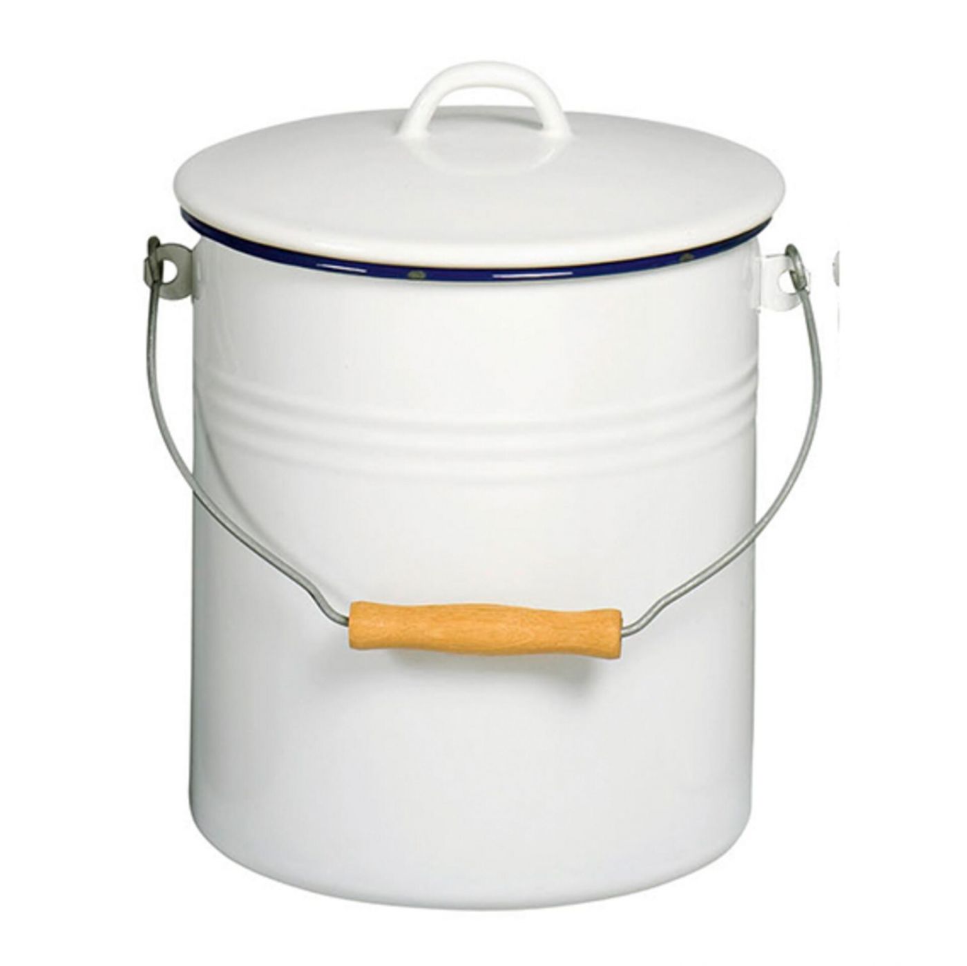 Email-Eimer mit Deckel 10 L Weiß | 100231777